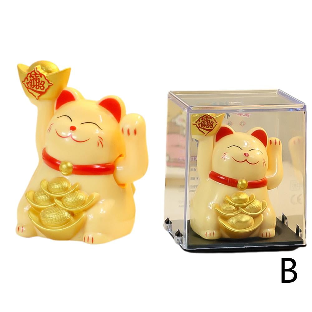 Solar Energy Welcome Lucky Cat Figurine Shaking Hand Statue New Cat S6 ...