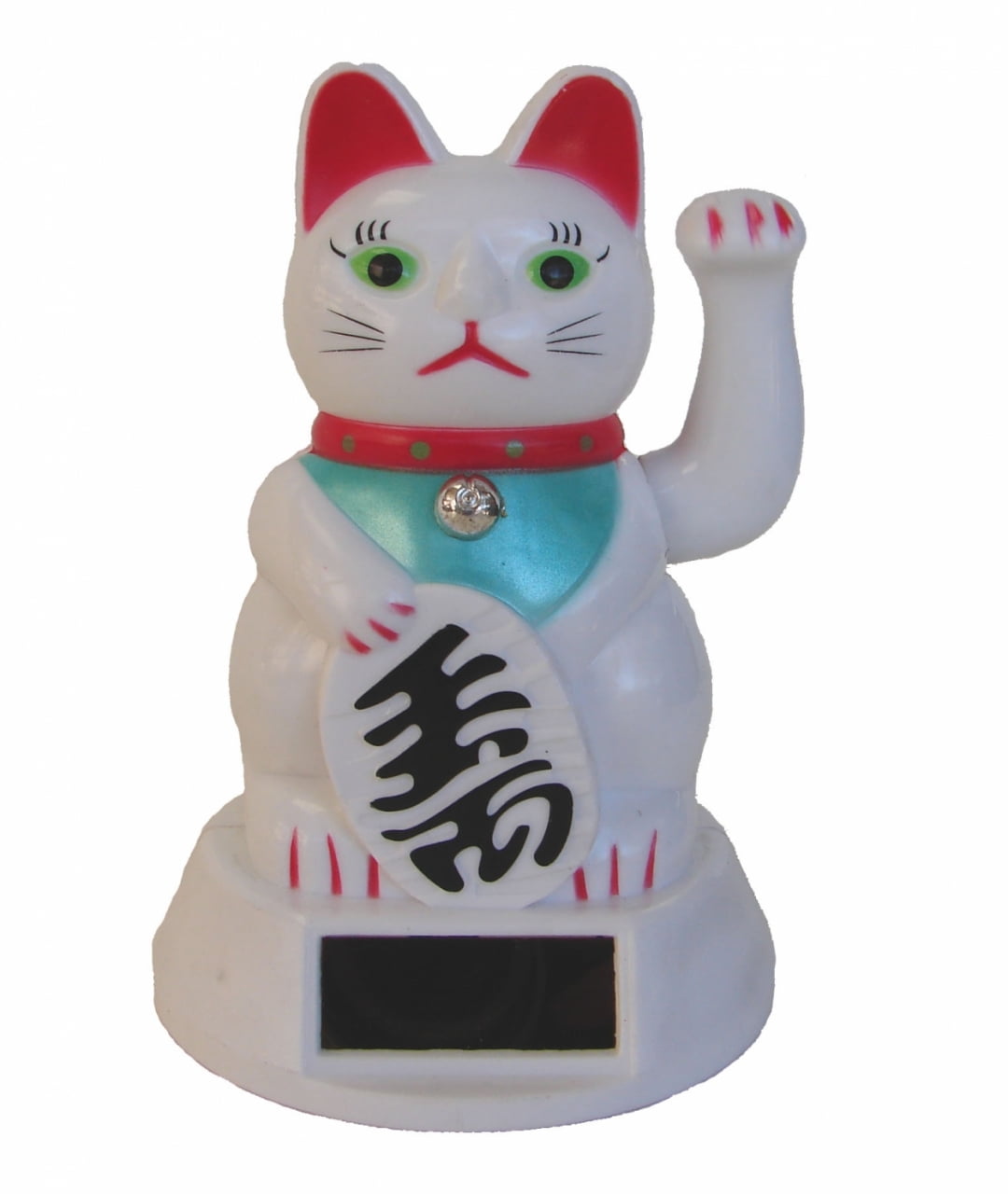 Solar Energy White Lucky Cat Statue - Walmart.com