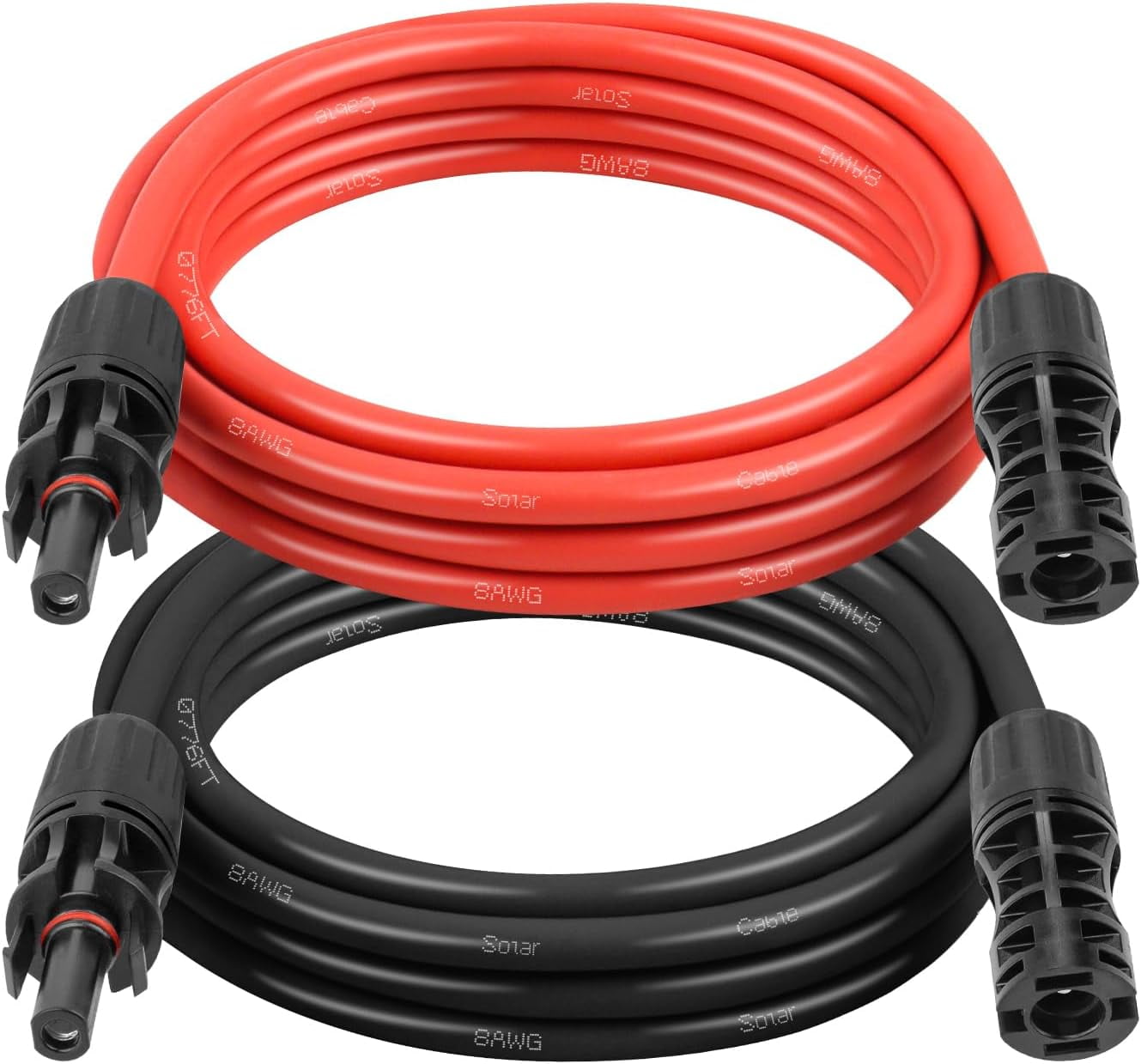Solar Extension 8AWG 5FT 2- (Red + Black), PV Wire with Male/Female ...