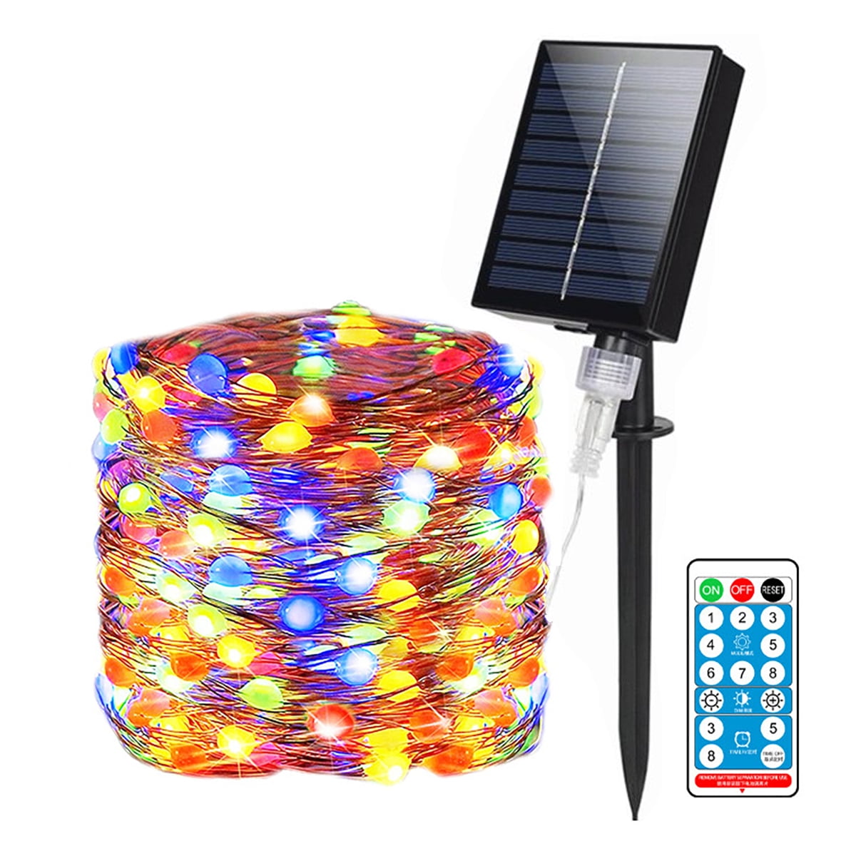 Solar Fairy Lights Outdoor, 2 Pack 39ft 100LED Solar Powered String Lights 8 Modes, Remote ...