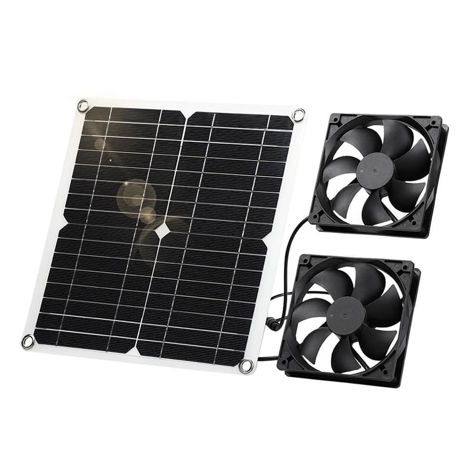 Solar Fan,12 W Solar Panel Fan, Weatherproof,with DC Double Fan ...