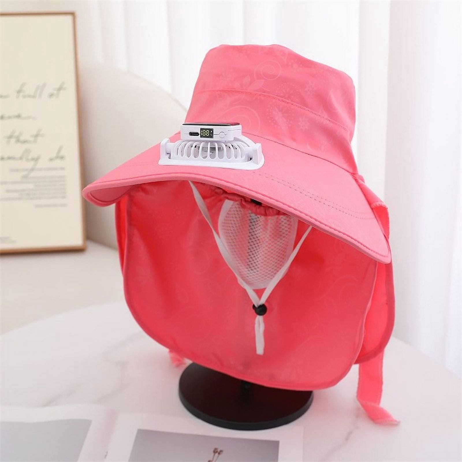 Solar Fan Bucket Hat For Men Women UPF50+ Sun Wide Brim Outdoor Sports ...