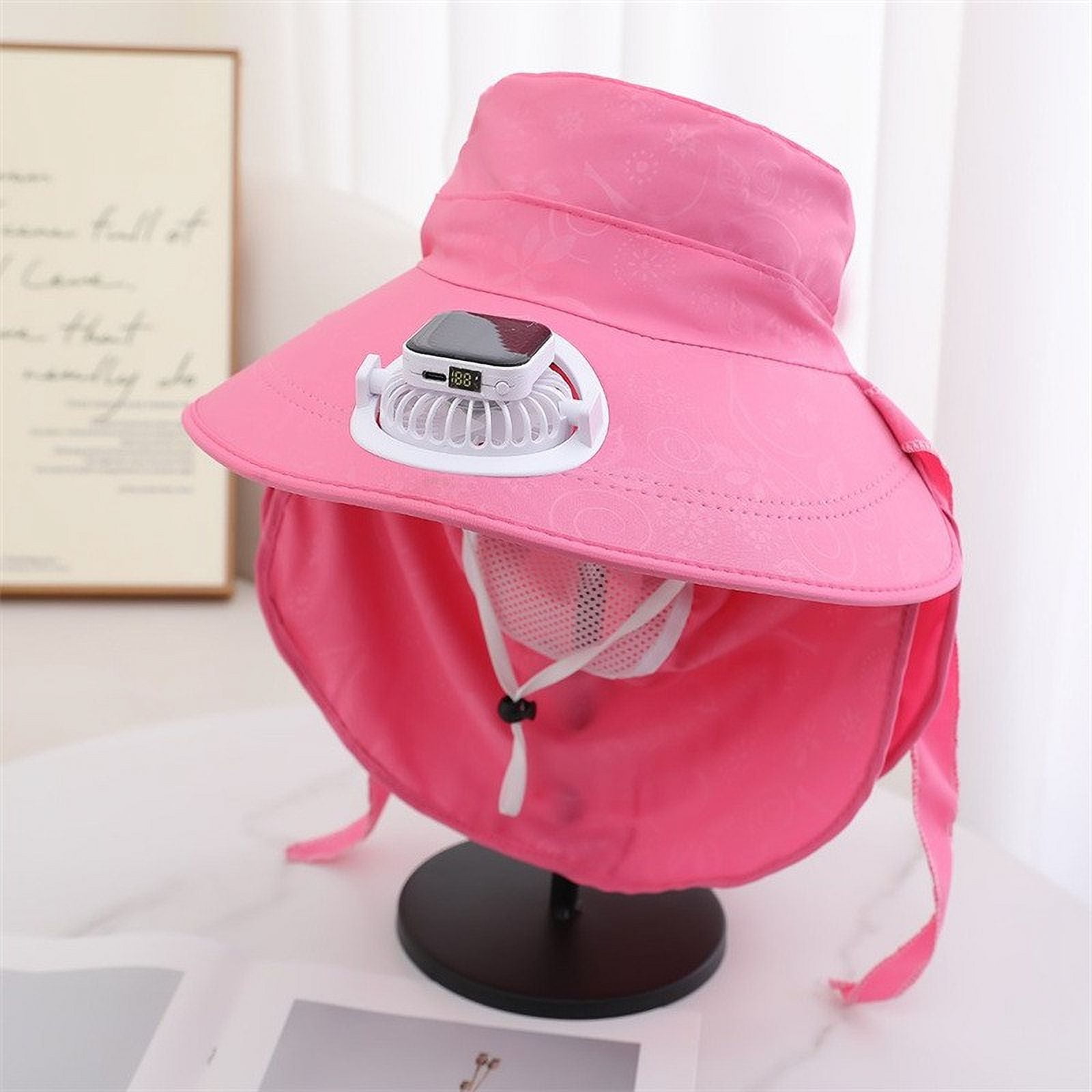 Solar Fan Bucket Hat For Men Women UPF50+ Sun Wide Brim Outdoor Sports ...