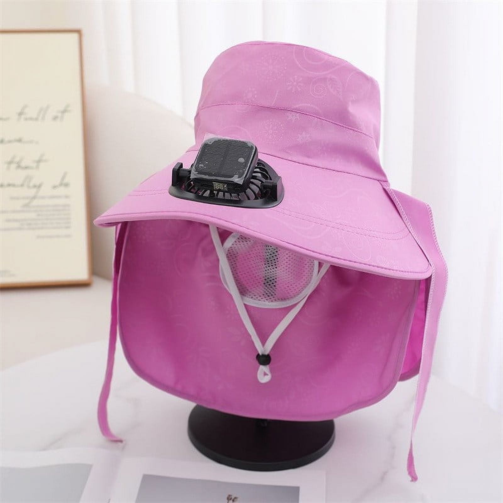Solar Fan Bucket Hat For Men Women UPF50+ Sun Wide Brim Outdoor Sports ...