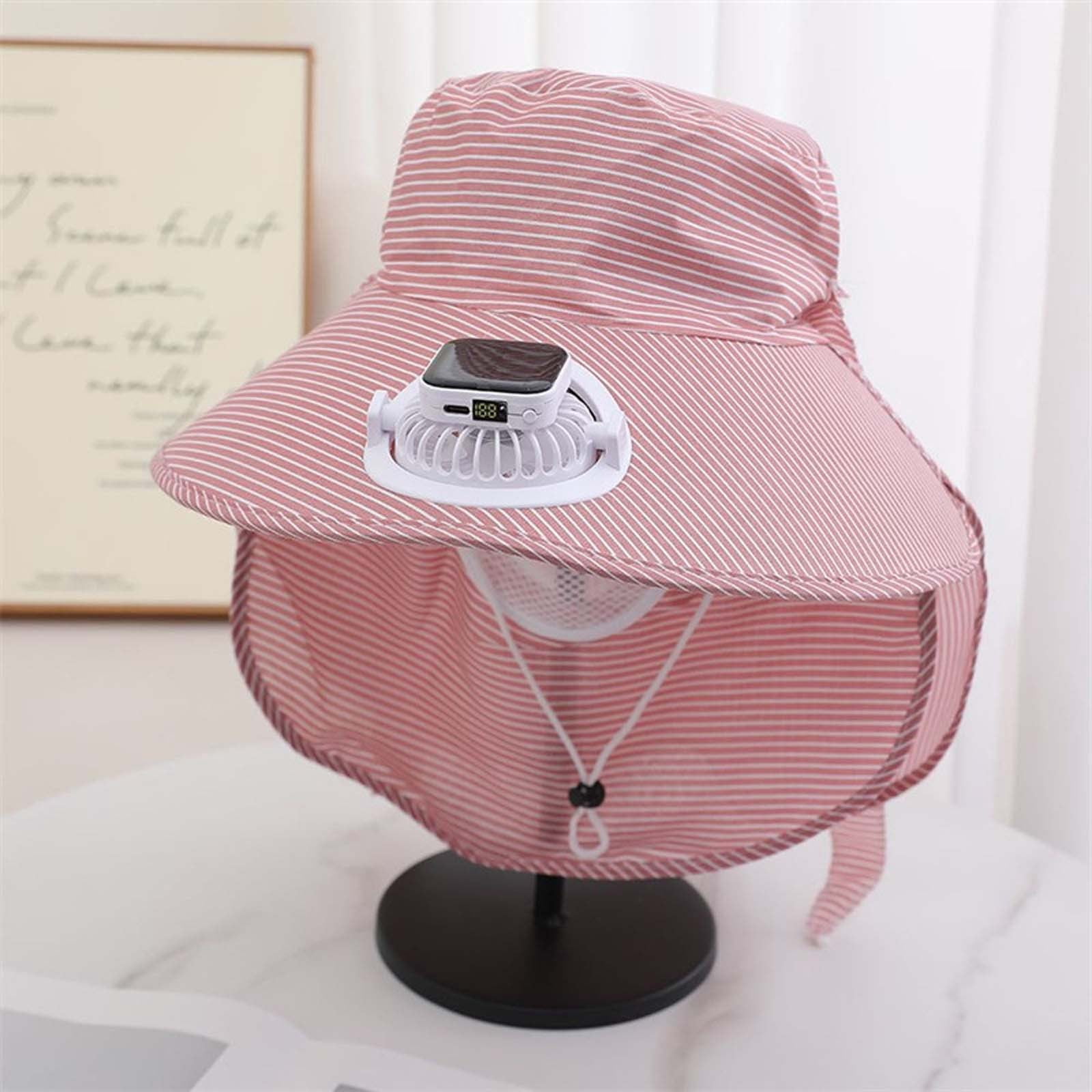 Solar Fan Bucket Hat For Men Women UPF50+ Sun Wide Brim Outdoor Sports ...