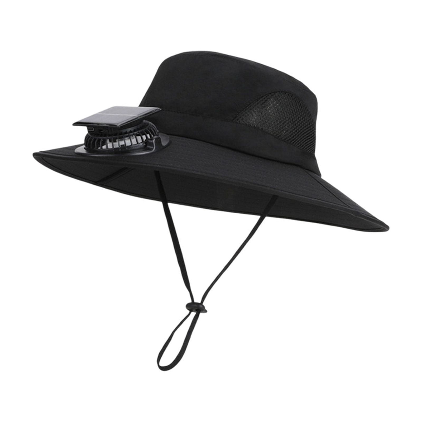 Solar Fan Cap Rechargeable Summer Sun Protection Neck Large Brims ...
