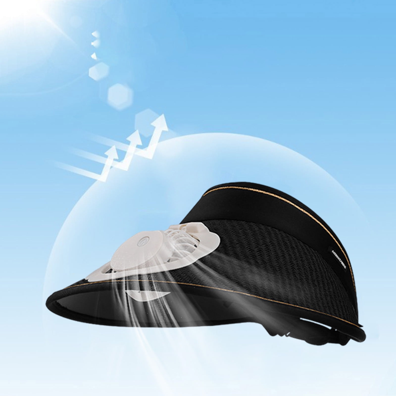 Solar Fan Cap Sun Hat with Fan, Wide Birm Fishing Hat with Cooling ...
