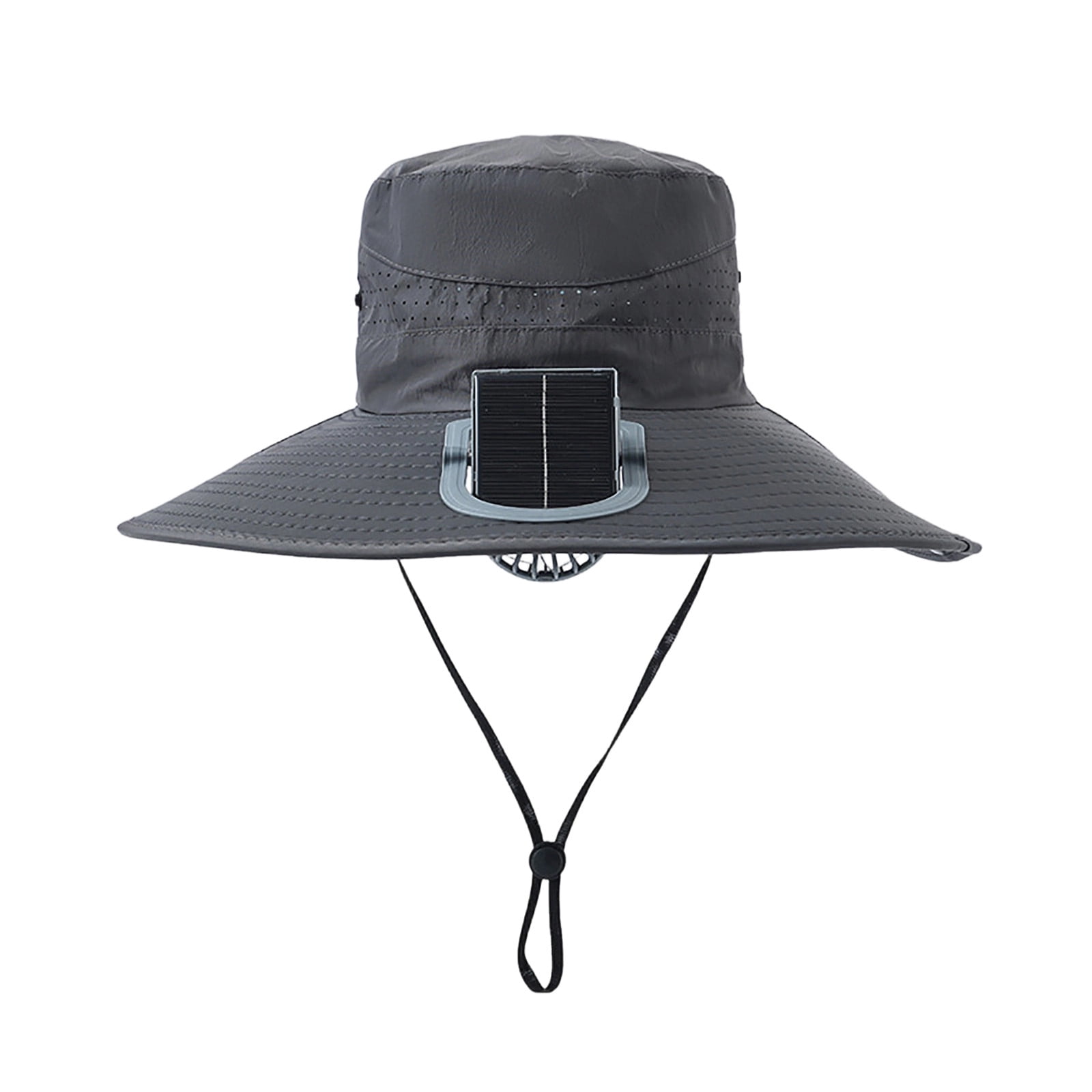 Solar Fan Hat, Dark Gray, Wide Brim Sun Hat with Built in Cooling Fans ...