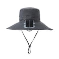 Solar Fan Hat, Dark Gray, Wide Brim Sun Hat with Built in Cooling Fans ...
