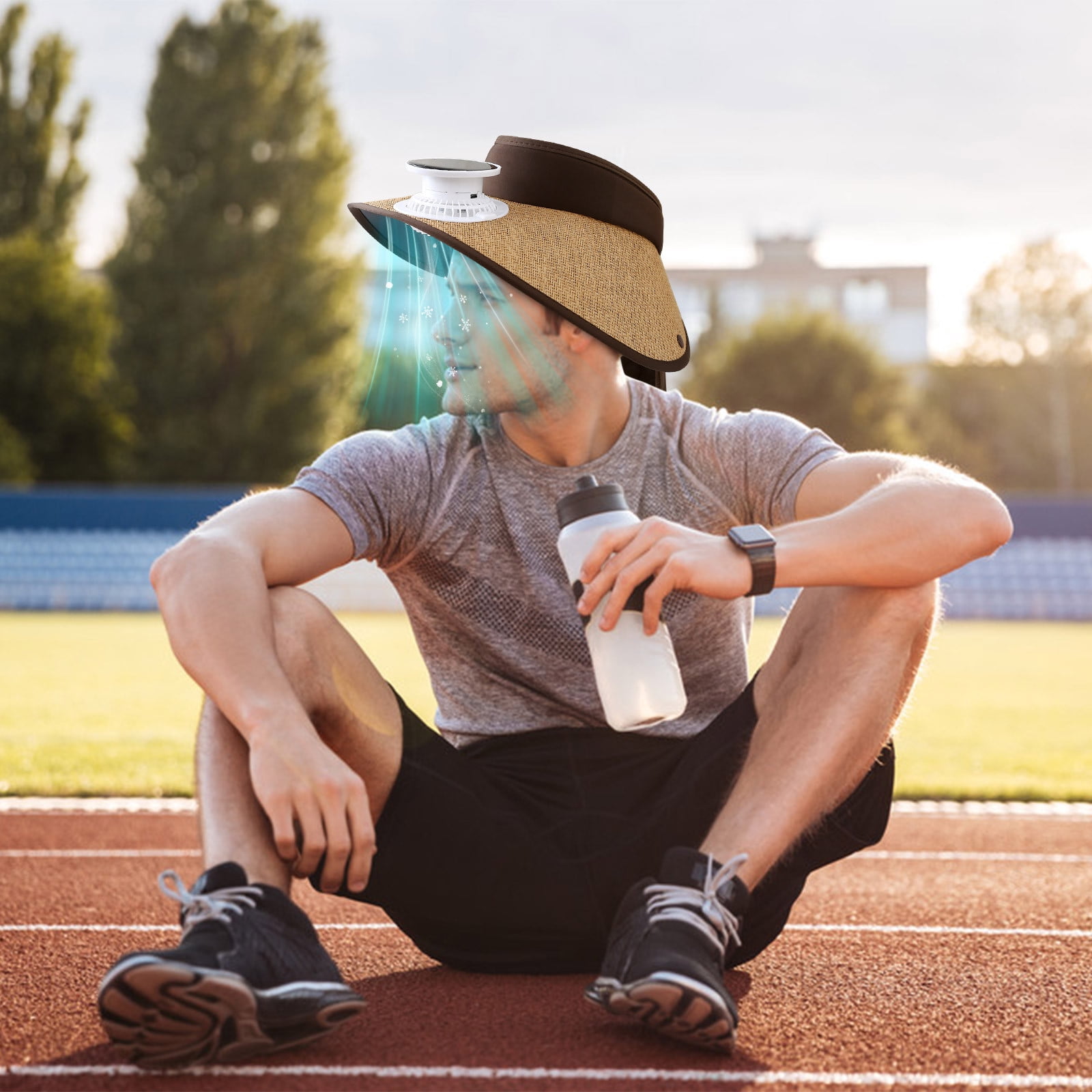 Solar Fan Hat | Detachable Wide-Brim Solar Powered Outdoor Cap - Adjustable Strap, Built-In ...