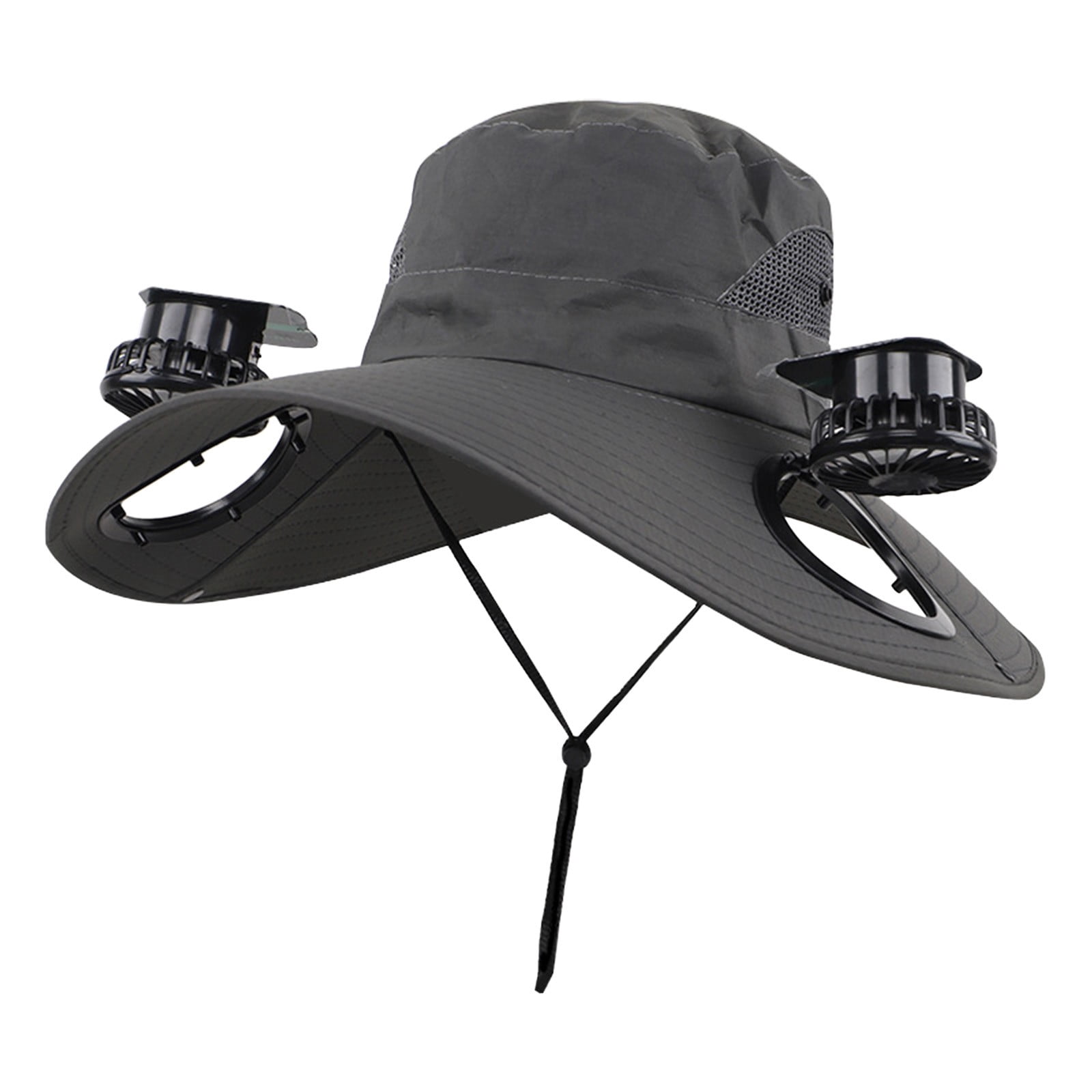 Solar Fan Hat for Men Women Outdoor Wide Brim - Dual 600mAh USB/Solar ...