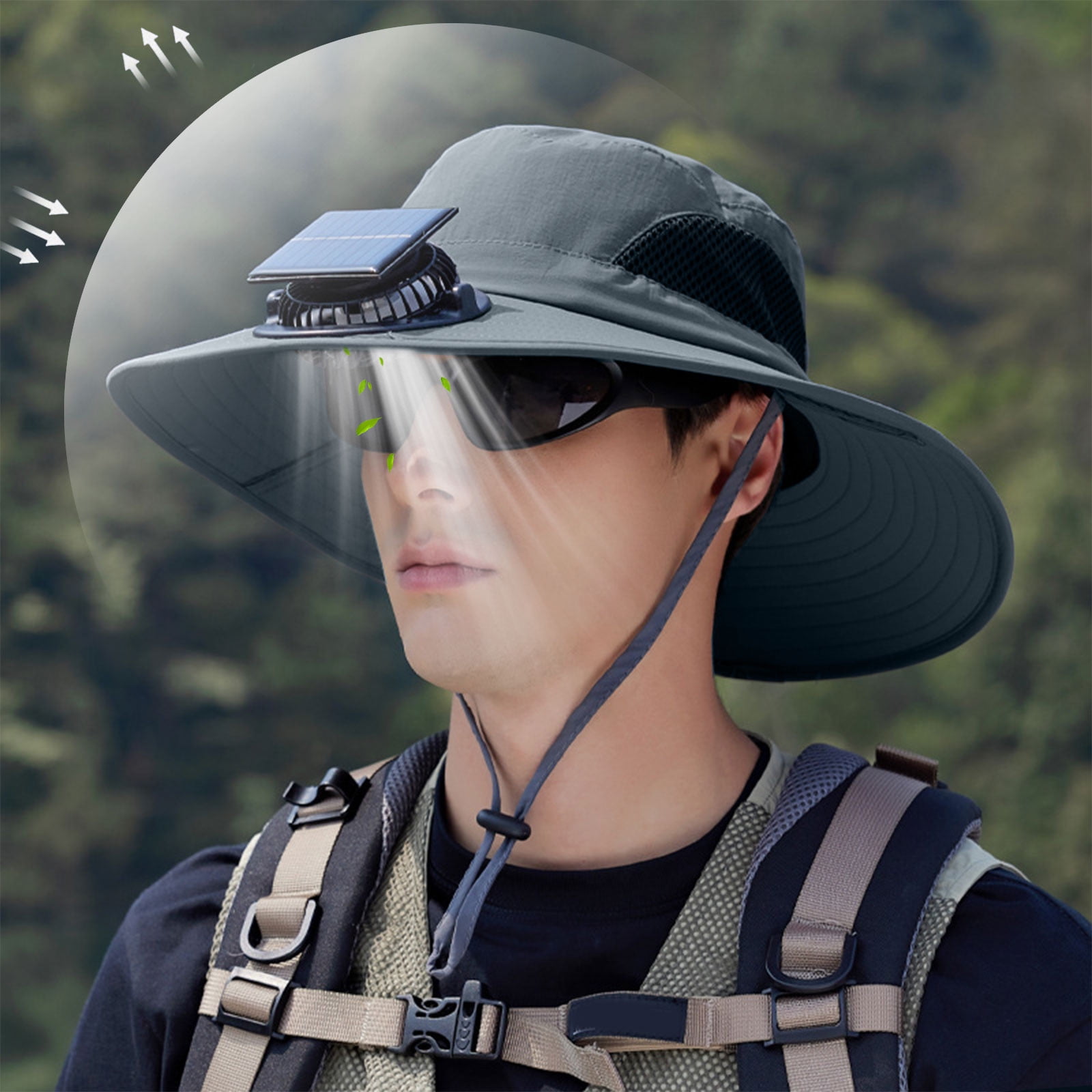 Solar Fan Hat Rechargeable Wide Brim Sun Protection | UV Blocking Quick ...