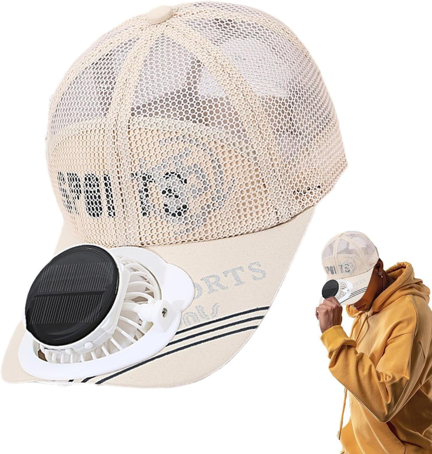 Solar Fan Hat - Solar Powered + usbs Charging Dual Features Fan Hat ...