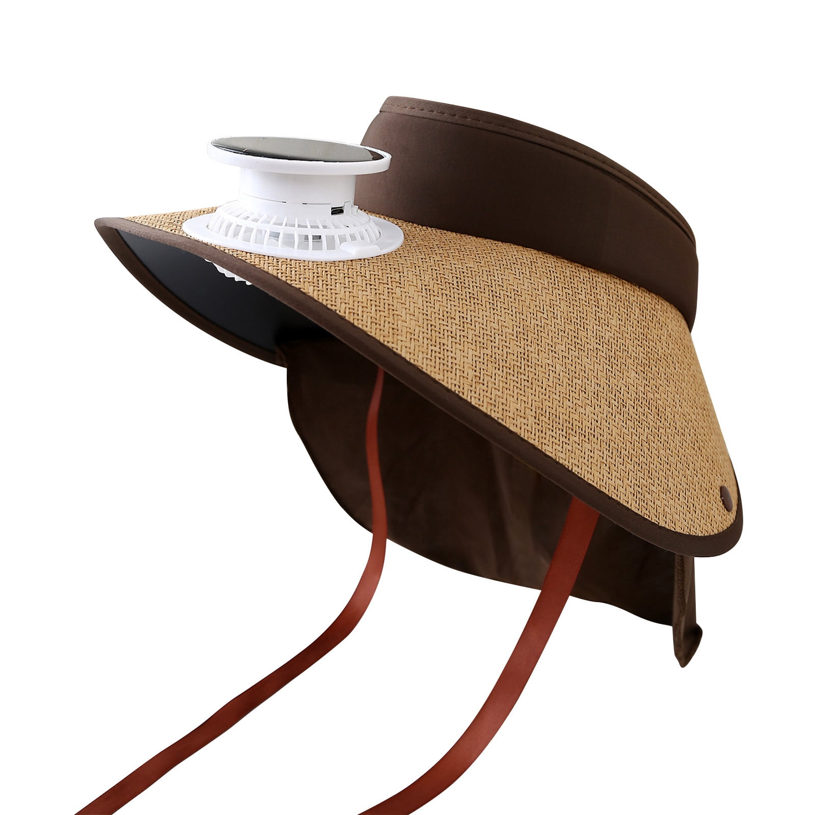 Solar Fan Hat Sun Visor Hat Detachable Solar Charging Fan Built-in Wide ...