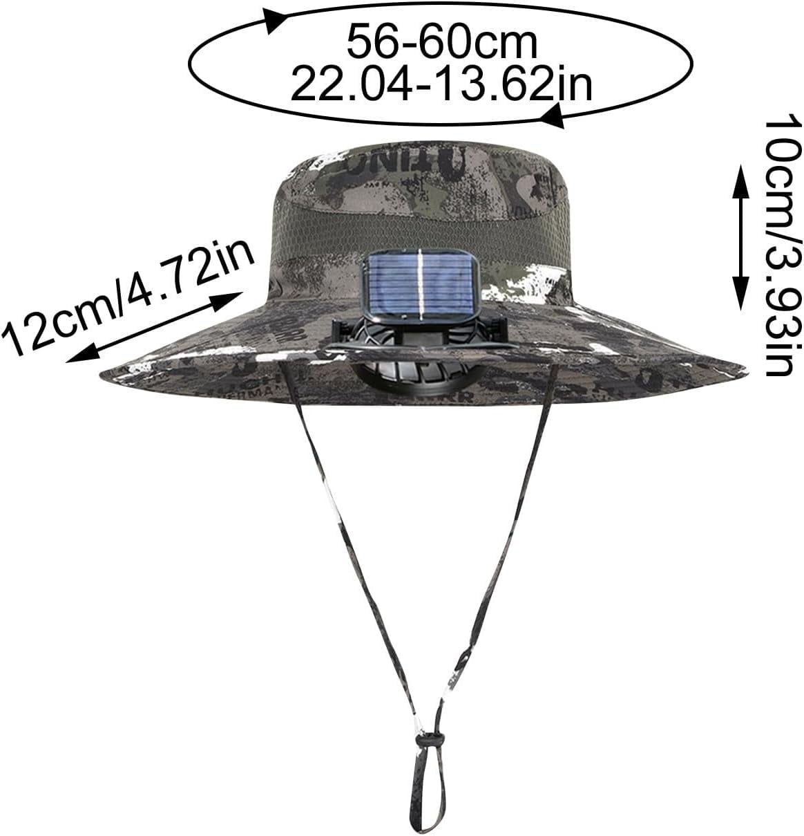 Solar Fan Hat, Wide Brim Fishing Hats For Men And Women, Solar & Usb ...