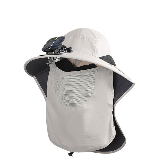Solar Fan Hat Wide Brim Hat with Fan Outdoor Fishing Hats UV Protection ...