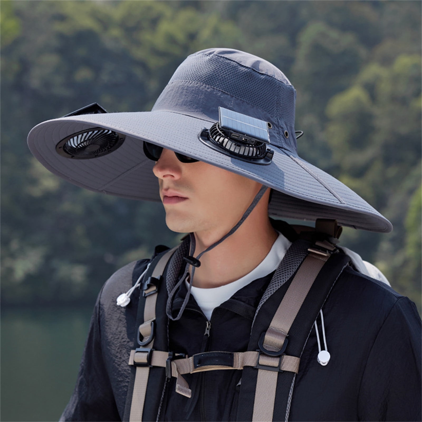 Solar Fan Hat Wide Brim Solar Fan Hat Outdoor, Innovative Solar-Powered ...