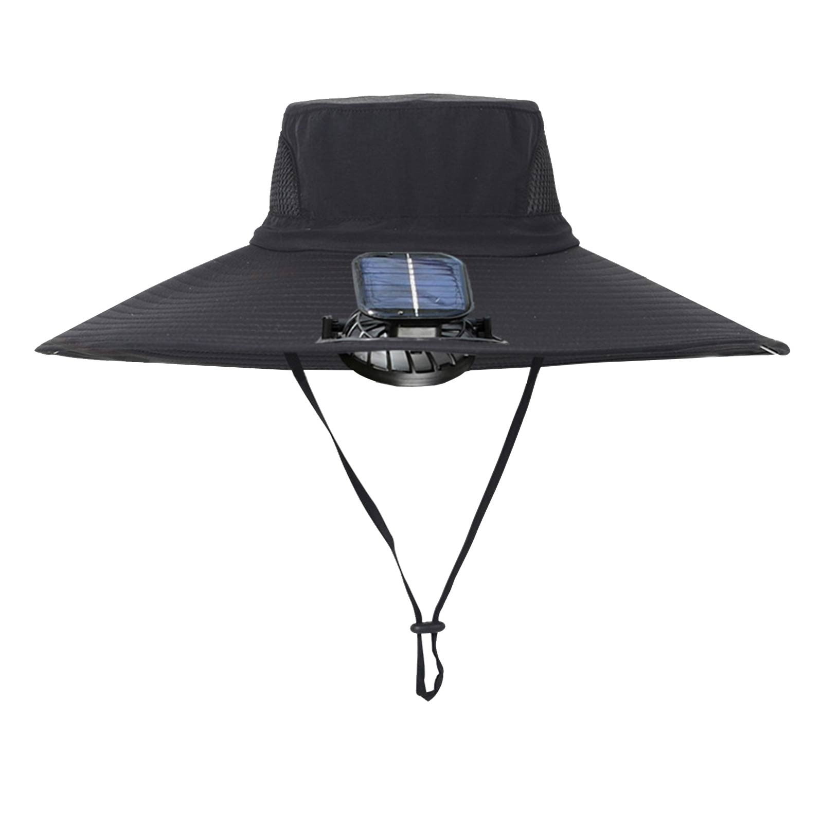 Solar Fan Hat, Wide Brim Solar Fan Outdoor Fishing Hat with 1 Fans ...