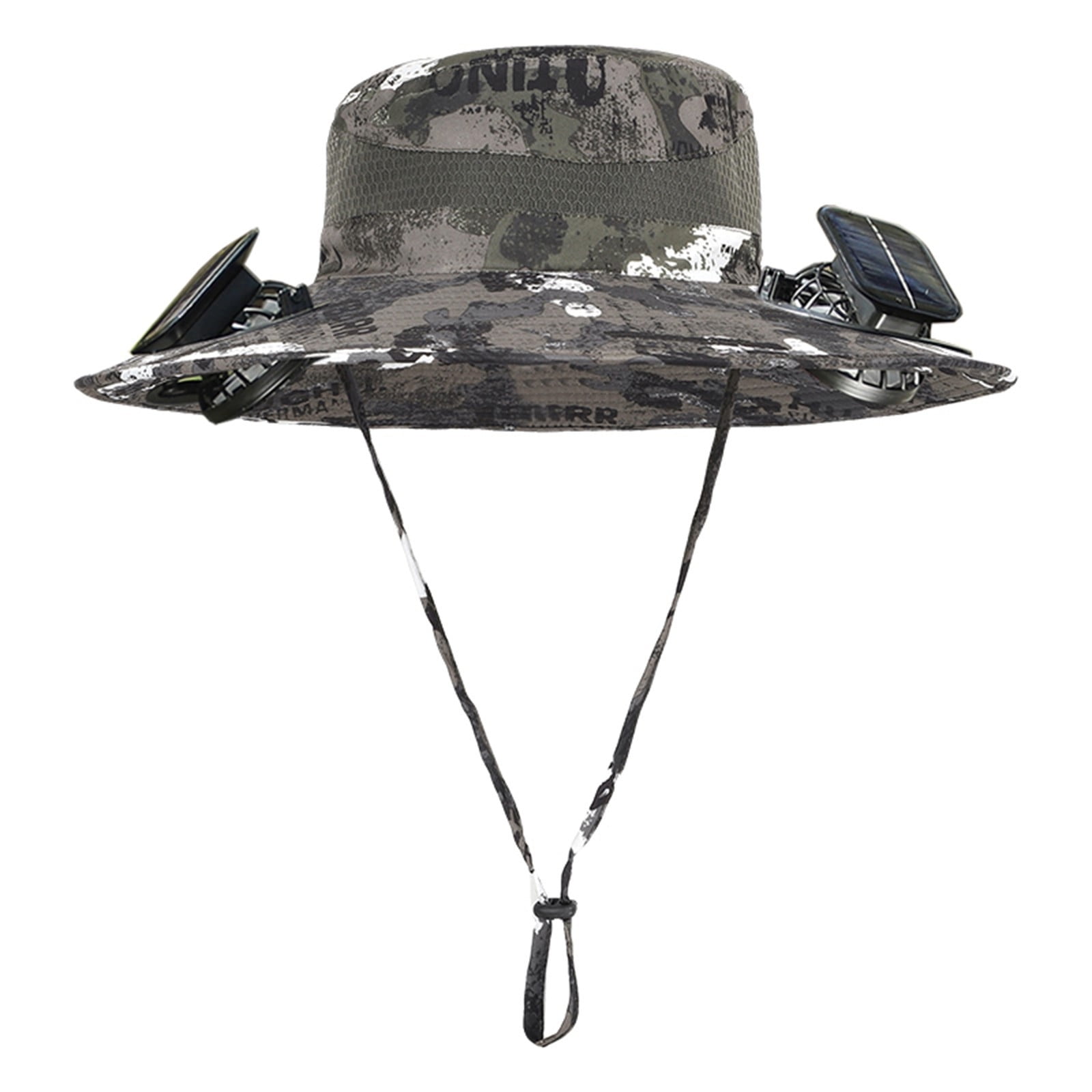 Solar Fan Hat, Wide-Brimmed Sun Hat with 2 Fans, Solar + USB Powered ...
