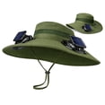 Solar Fan Hat for Men Women, Wide Brim Sun Hat with Dual Fans, USB ...