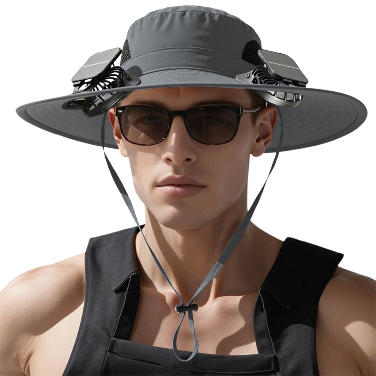 Solar Fan Sun Hat For Women Men Summer Outdoor Hiking Walking ...