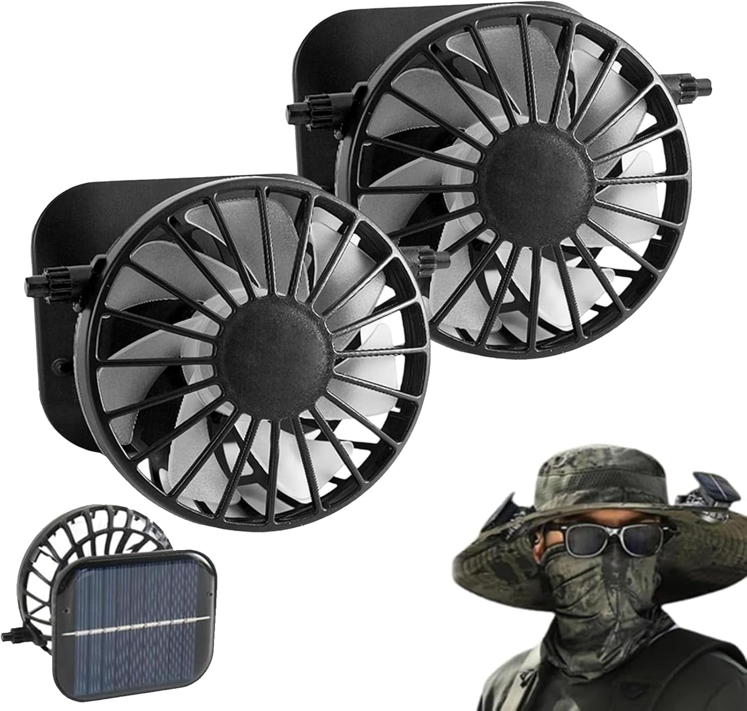Solar Fan for Hat, 2025 New Solar Fan Replacement, Solar Powered Fans ...