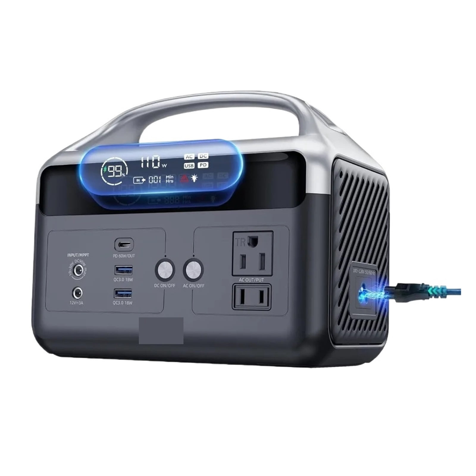 Solar Fast Charging Portable Power Station 179.2Wh Generator With 2 ...