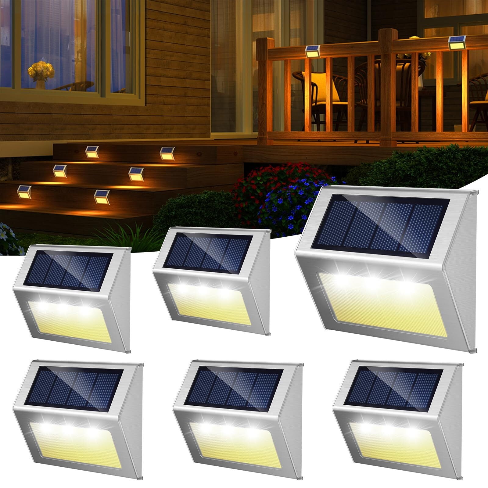 Solar Fence Lights - 12 Pack Solar Outdoor Light Deck Lights Waterproof ...