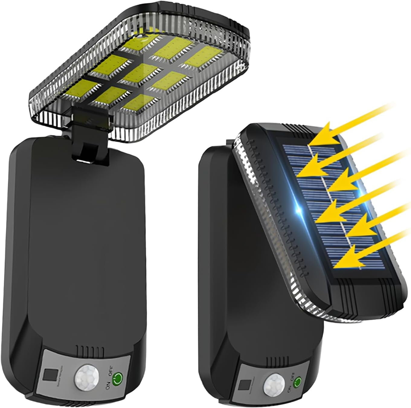 Solar Fence Lights, 2 Pack Foldable Fence Light with Motion Sensor ...