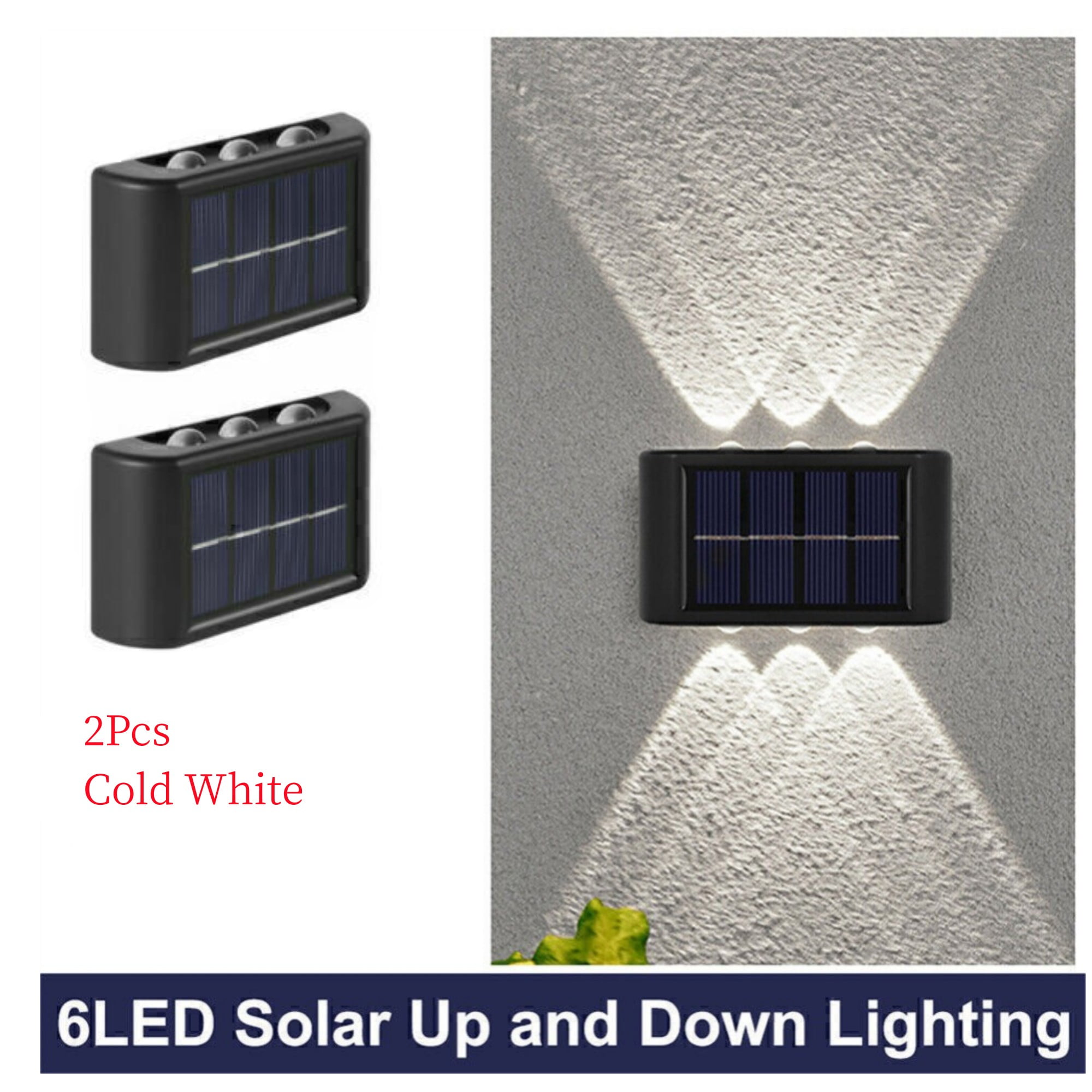 Solar Fence Lights, Fence Solar Lights Outdoor Waterproof Cold White ...