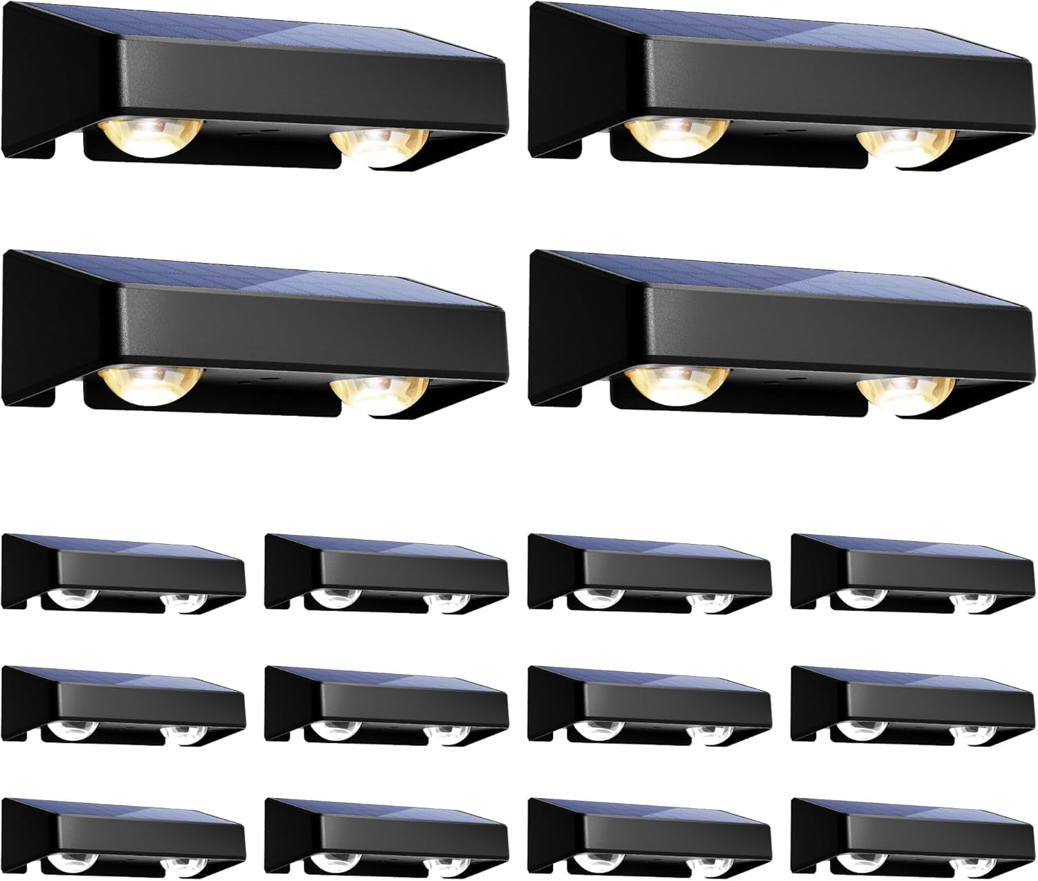 Solar Fence Lights Outdoor, 9 Fixed Colors ＆ Color Changing Fence Solar ...