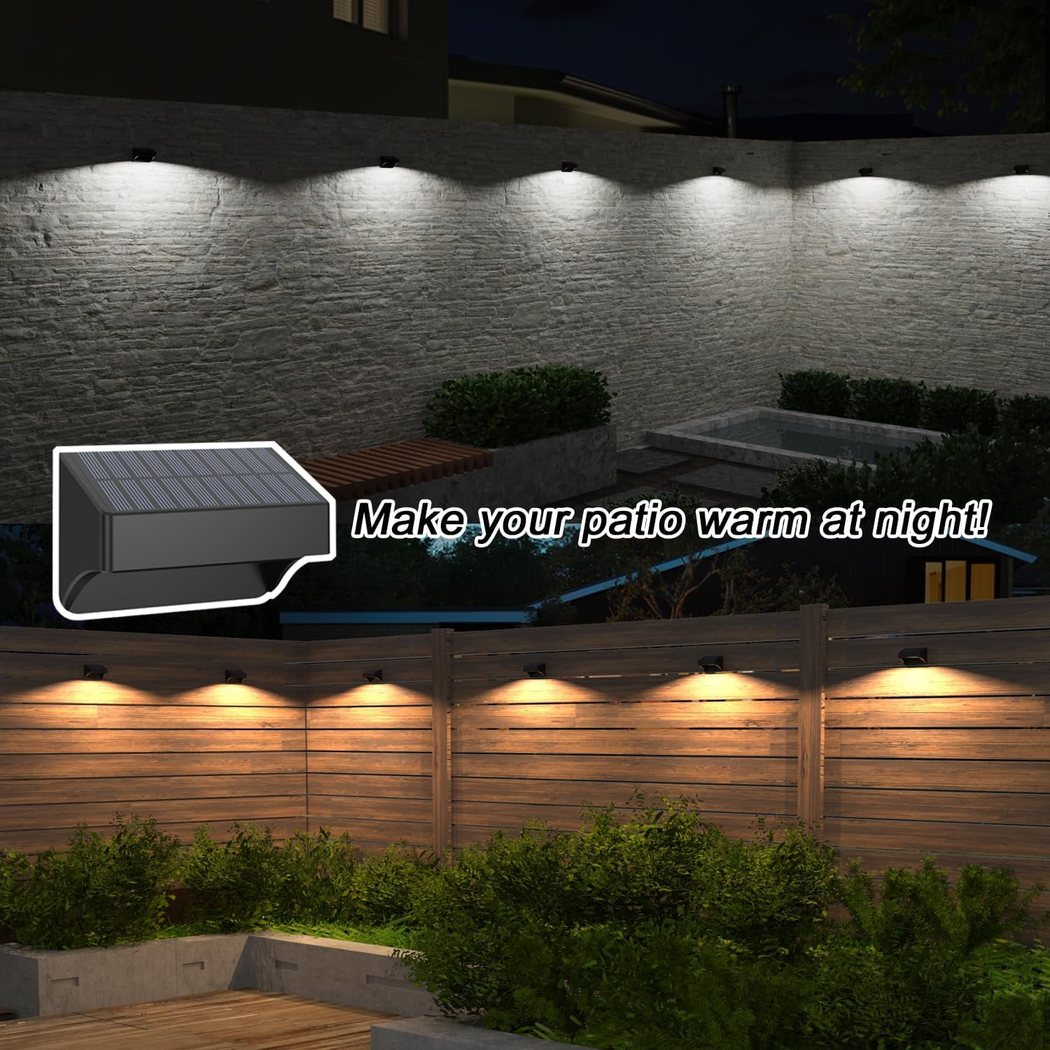 Solar Fence Lights Outdoor,Fence Solar Lights Outdoor Waterproof Led ...