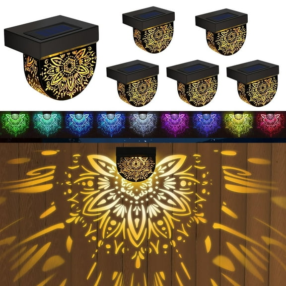 8 Pack Solar Deck Lights Outdoor Waterproof, Retro LED Patio Powered ...