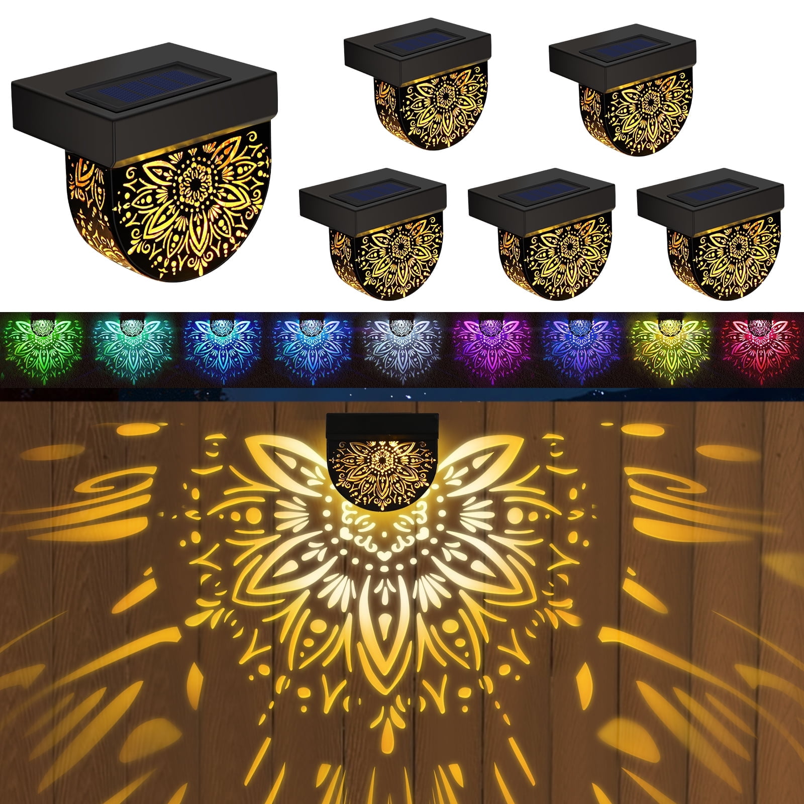 DAZLUTE Solar Fence Lights Outdoor, Stainless Steel LED Deck Lights ...