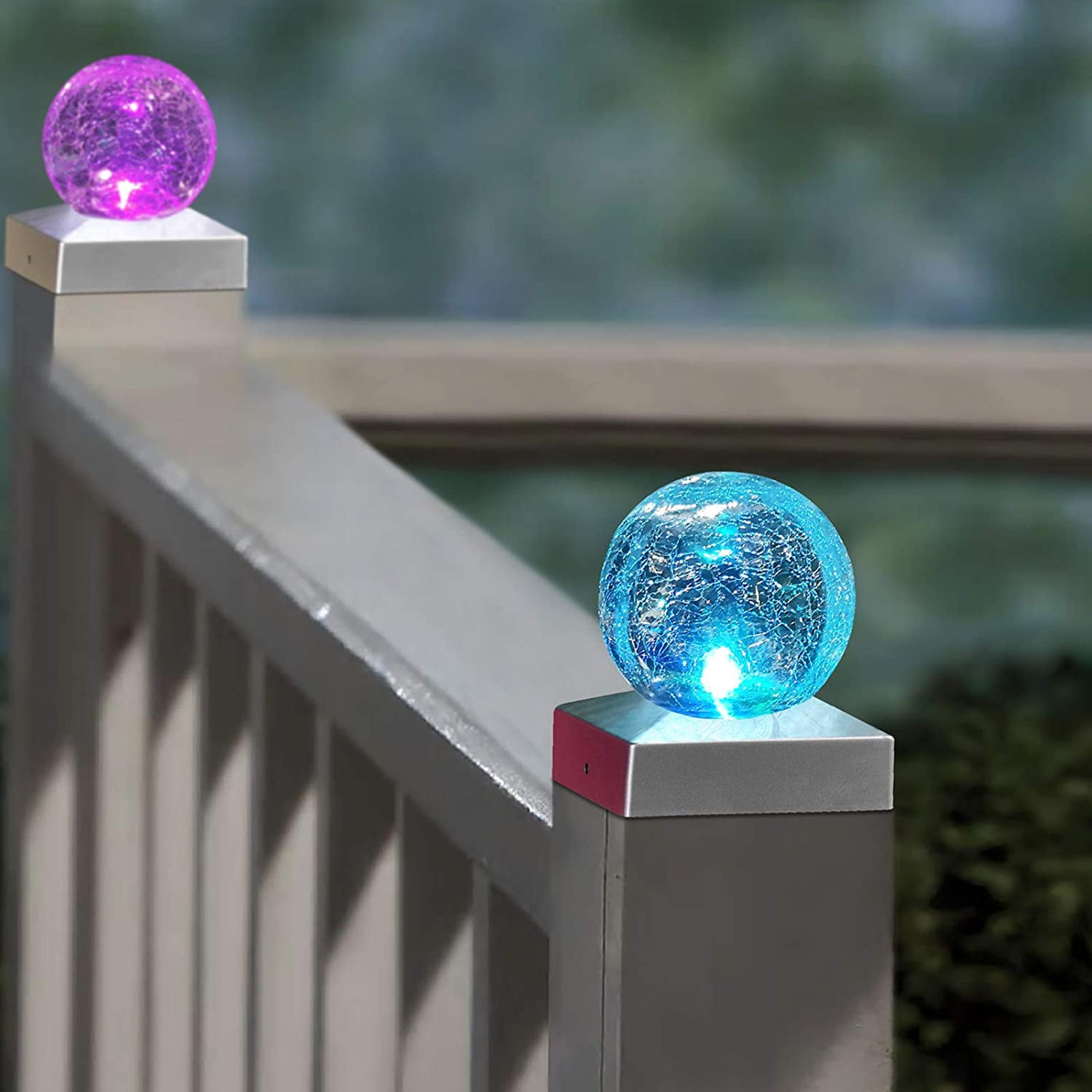 Solar Fence Post Cap Light, 4x4, Color Changing, Waterproof, Outdoor ...
