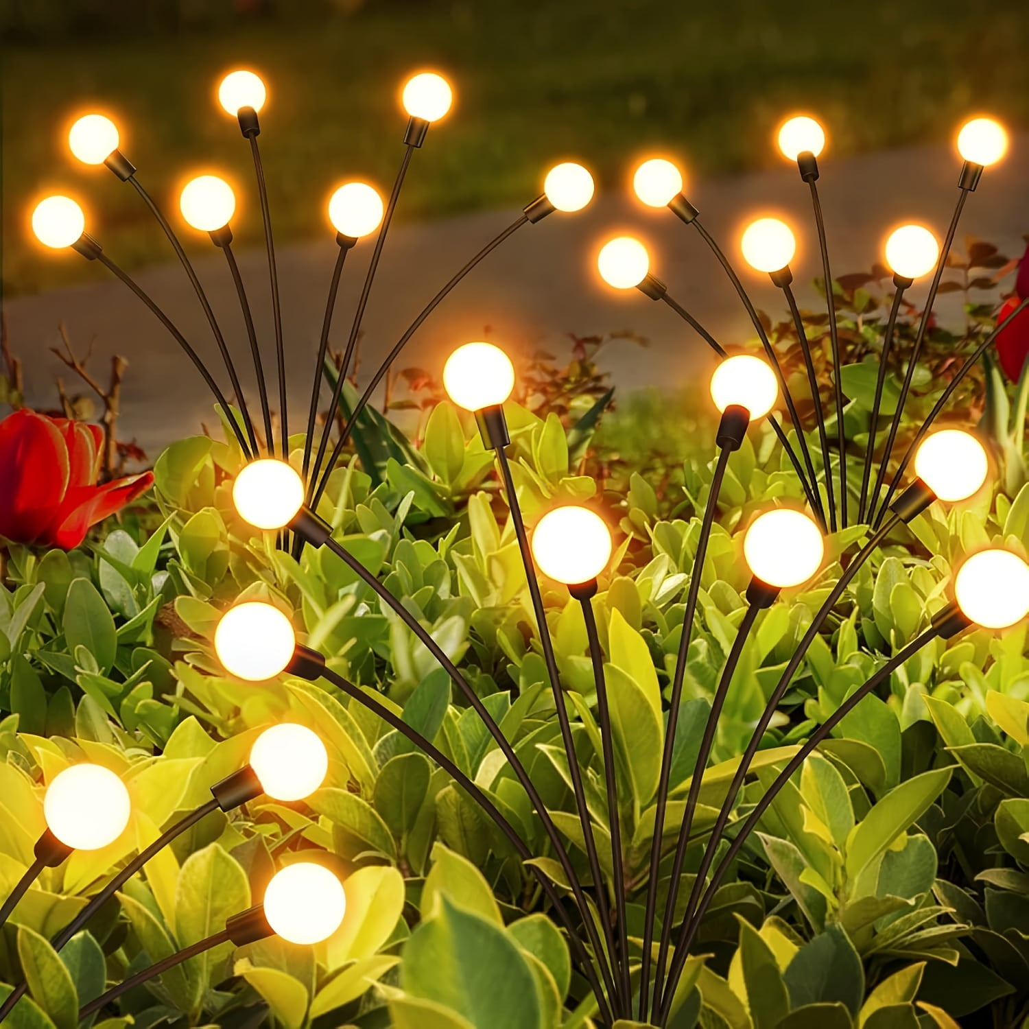 Solar Firefly String Lights - 80 LED Outdoor Garden Pathway Lights ...