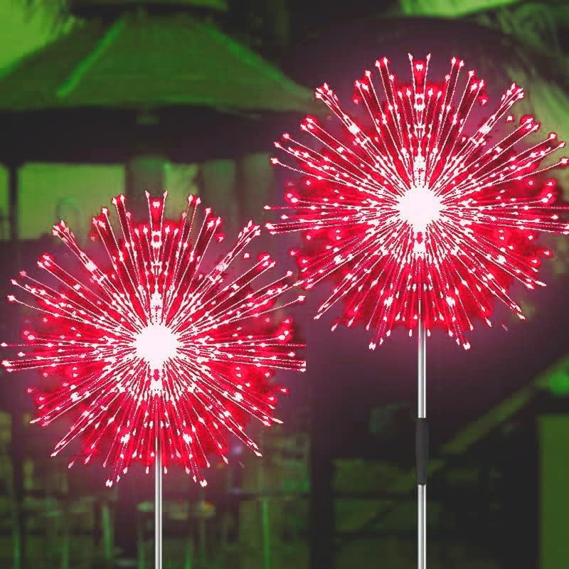 Solar Firework Lights, 2 Pack 120 LEDs 2 Lighting Modes Outdoor ...