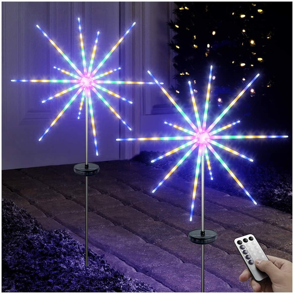 Solar Firework Meteor Lights Outdoor Garden Decorative Starry Starburst ...