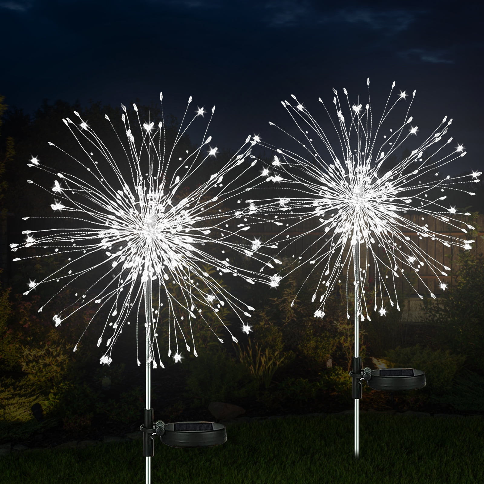 Solar Fireworks Fairy Lights, 2 Modes 180 Led Solar Garden Lights ...