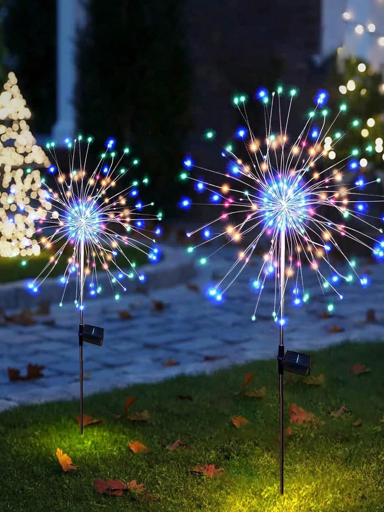 Solar Fireworks Lights, 2/4-Pack 60-240 LED Colorful Flashing, Outdoor ...