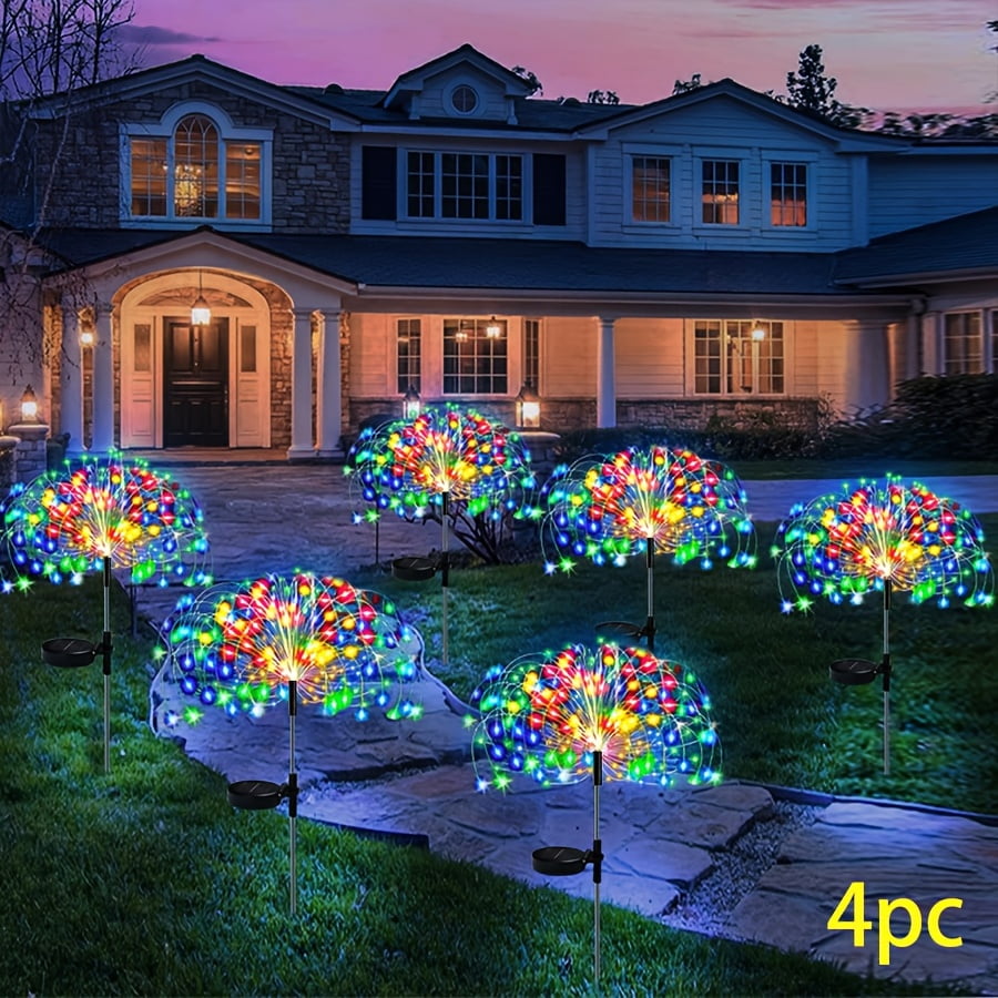 Solar Fireworks Lights, IP65 Waterproof, 8 Adjustable Lighting Modes ...