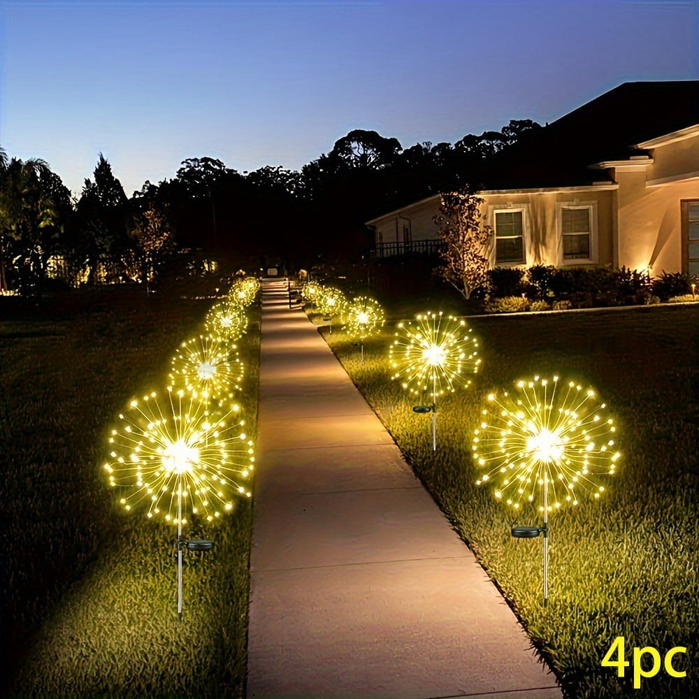 Solar Fireworks Lights, IP65 Waterproof, 8 Adjustable Lighting Modes ...