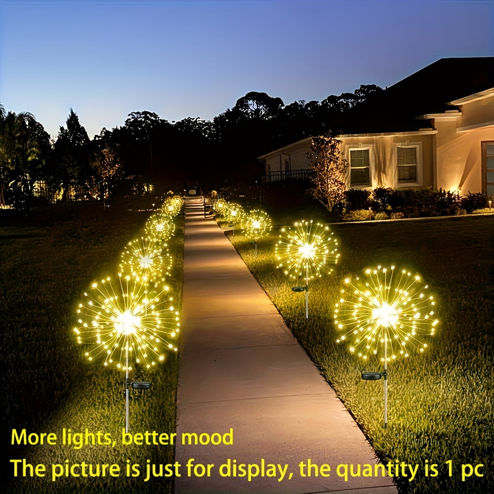 Solar Fireworks Lights, IP65 Waterproof, 8 Adjustable Lighting Modes ...