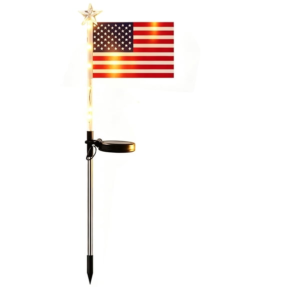 Solar Flag Ground Mounted LED Courtyard Decorative Lights Outdoor ...