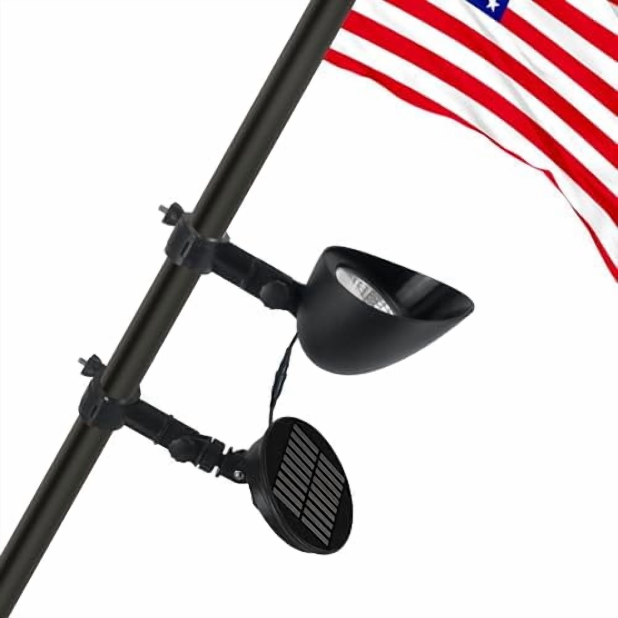 Solar Flag Pole Light，Light Up American Flag Outdoor with Solar Powered ...