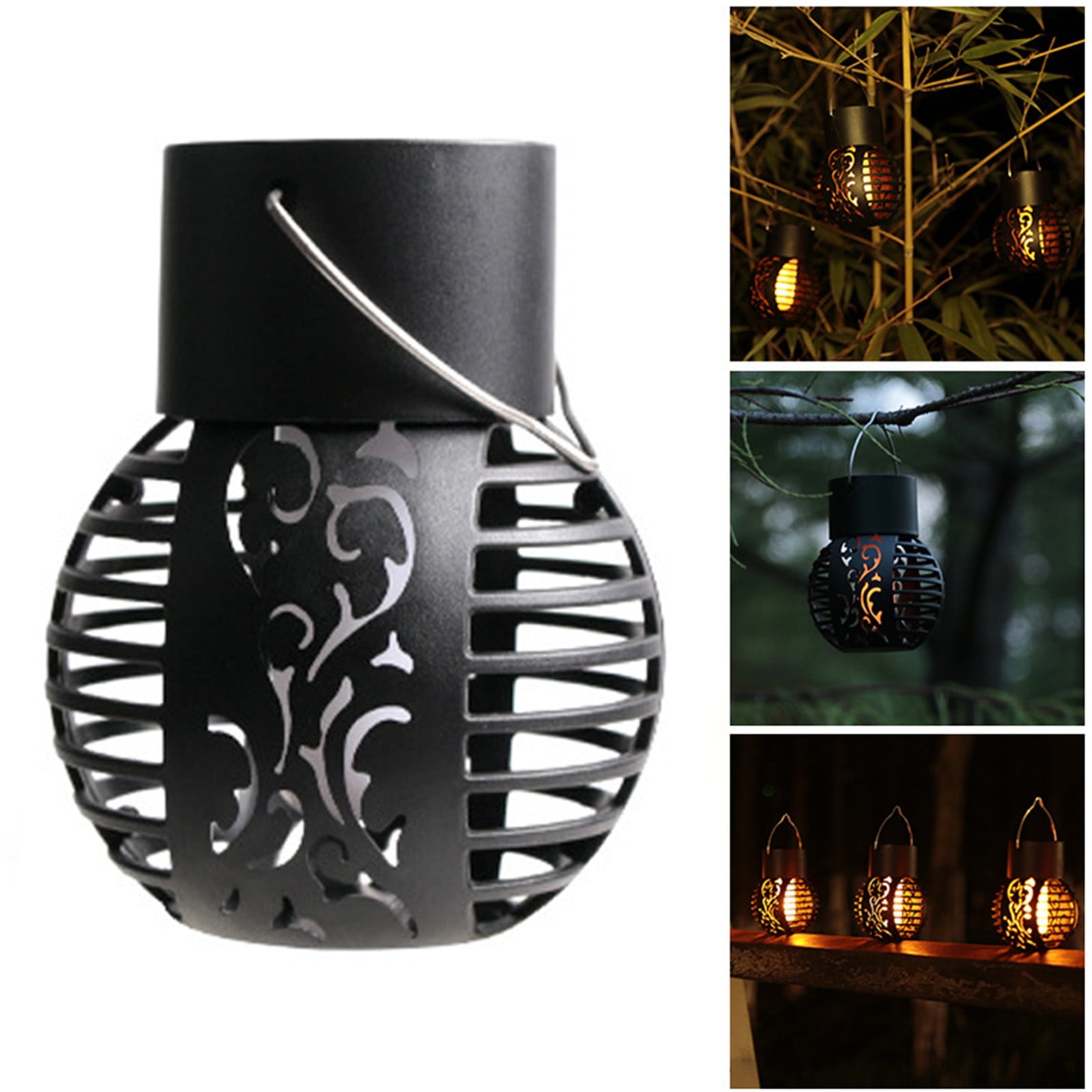 Solar Flame Chandelier Outdoor Hanging Lamp 10 LED Waterproof IP67 ...