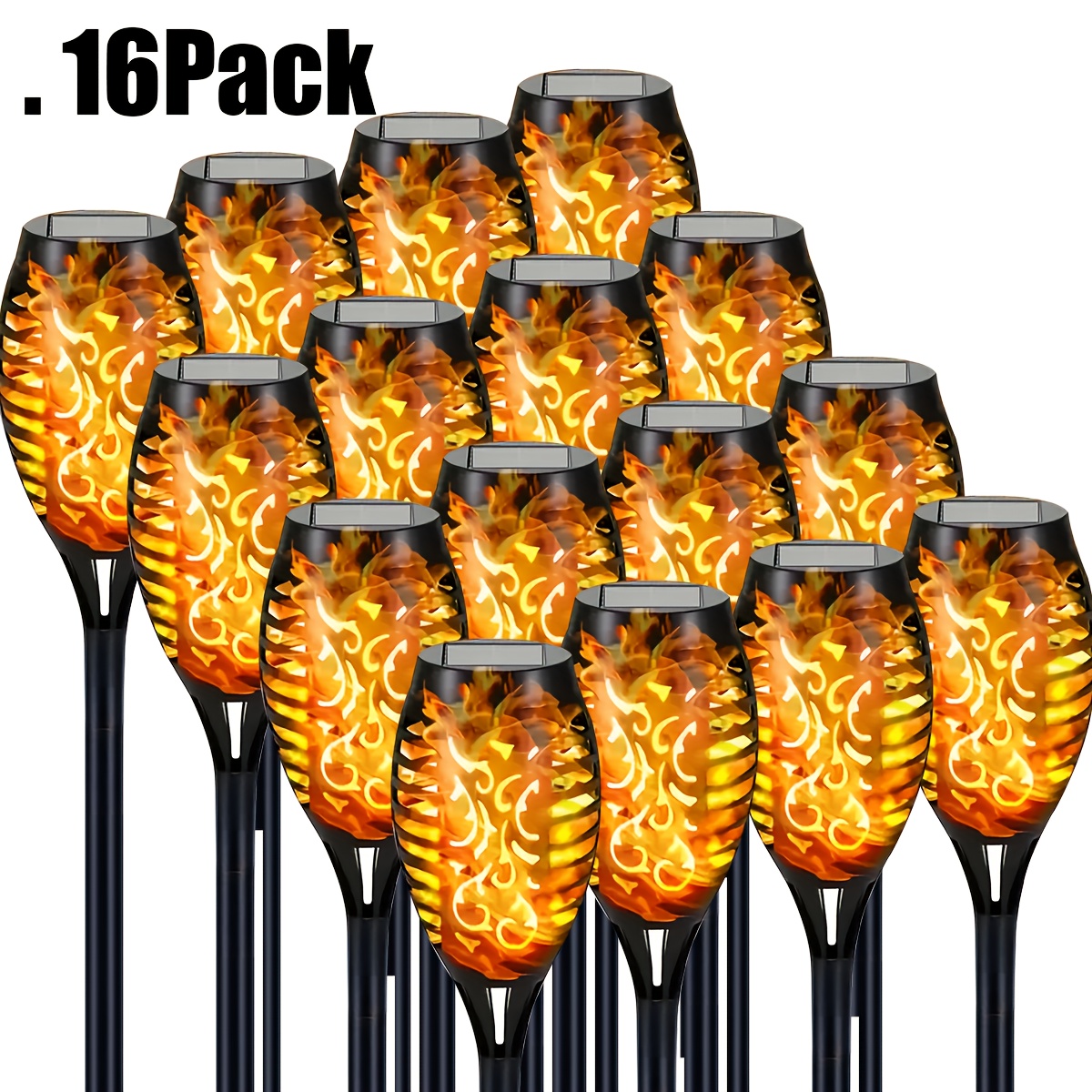 Solar Flame Flashlight Pole Light - 8/12/16 Options | 170° Wide Angle ...