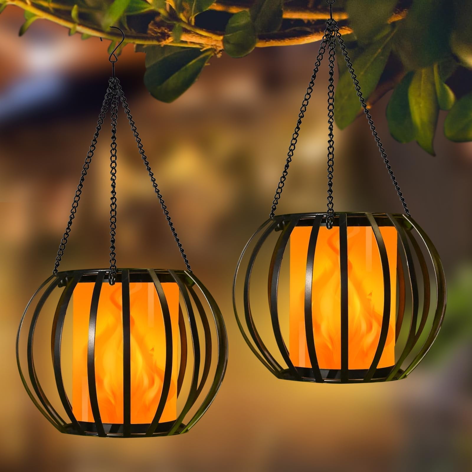 Solar Flame Lantern Lights Outdoor Hanigng Solar Lanterns with ...