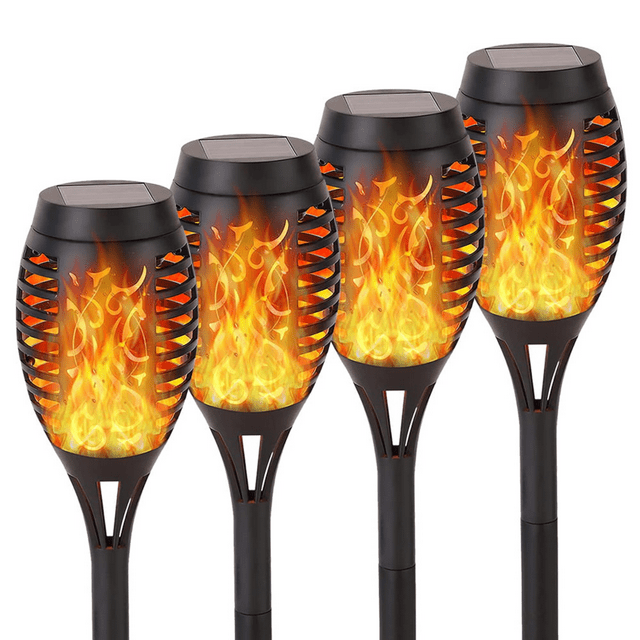 LED Solar Flame Torch Lights, Waterproof Outdoor Lights for Yard, Porch ...