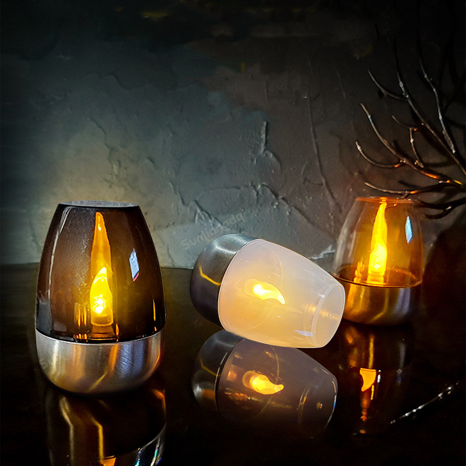Solar Flameless Candles, 6 Pack LED Flickering Lamps, Warm Glow ...